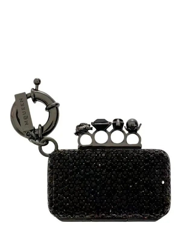 Alexander McQueen Knuckle Clutch Charm Bag Charm With Crystals - Black
