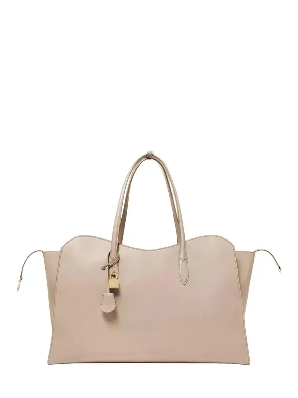 Stella McCartney Padlock Detail Curved Edge Tote Bag - Neutrals