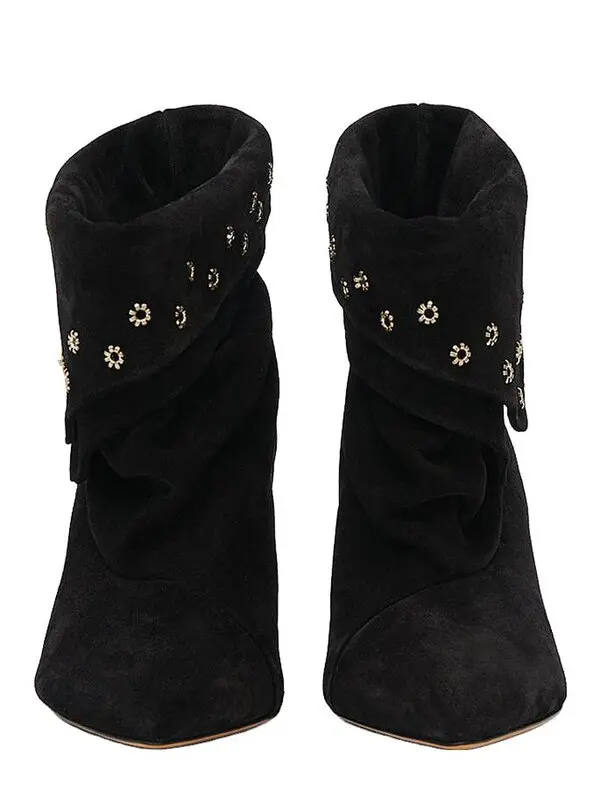 Isabel Marant Étoile Lyone" Suede And Calfskin Heeled Boots - Black