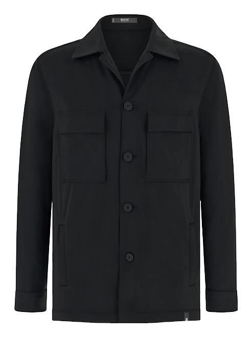 Boggi Milano Collared Zip-up Stretch-cotton Jacket - Black