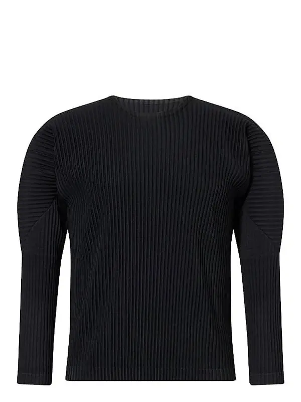 Issey Miyake Basics Long-sleeves Knitted Top - 15-black