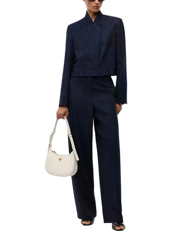 Pinko Embellished Cropped Jacket - Blue