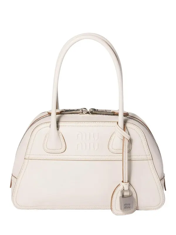 Miu Miu Nappa Leather Vivant Top Handle Bag - Neutral