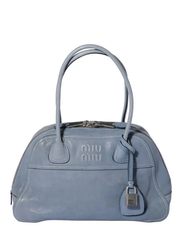 Miu Miu Nappa Leather Vivant Top Handle Bag - Blue