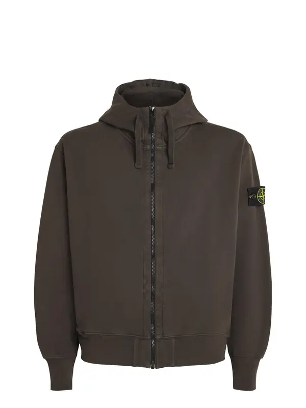 Stone Island Cotton Compass Patch Hoodie - Black
