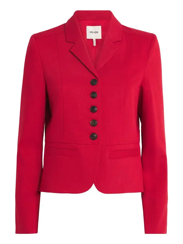 ME+EM Cropped Utility Blazer - Red