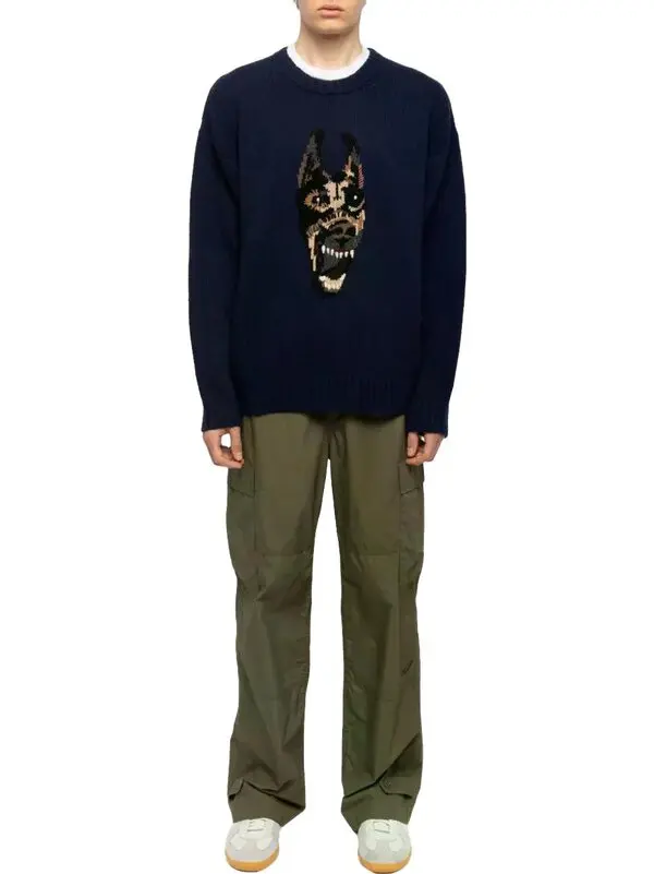Zadig&Voltaire Swonny Doberman Intarsia Wool Sweater - Blue