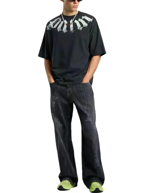 Palm Angels Big Neck Logo T-shirt - Grey