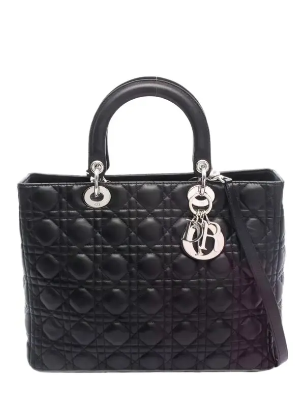 Dior Lady Cannage Tote Bag - Black