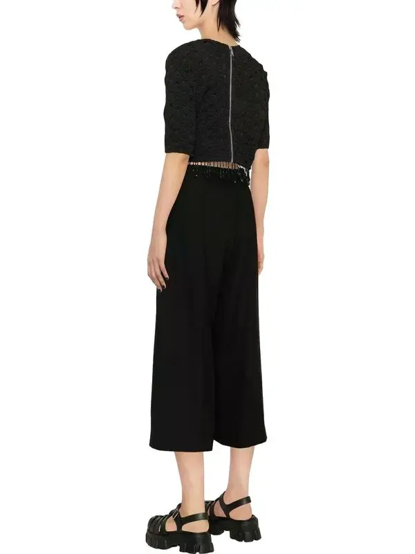 Viktor & Rolf Cropped Wide Leg Trousers - Black