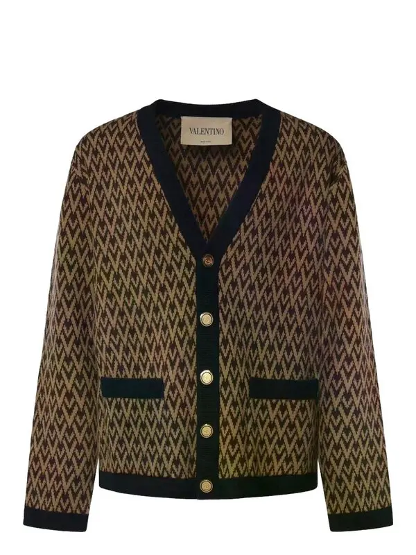 Valentino Garavani Toile Iconographe V-neck Cardigan - Brown