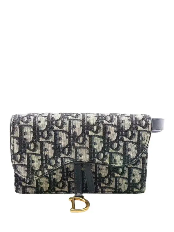 Dior 2000s Saddle Oblique Belt Bag - Blue