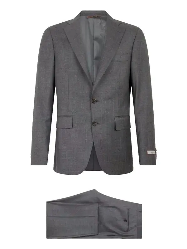 Canali Logo-patch Suit - Grey