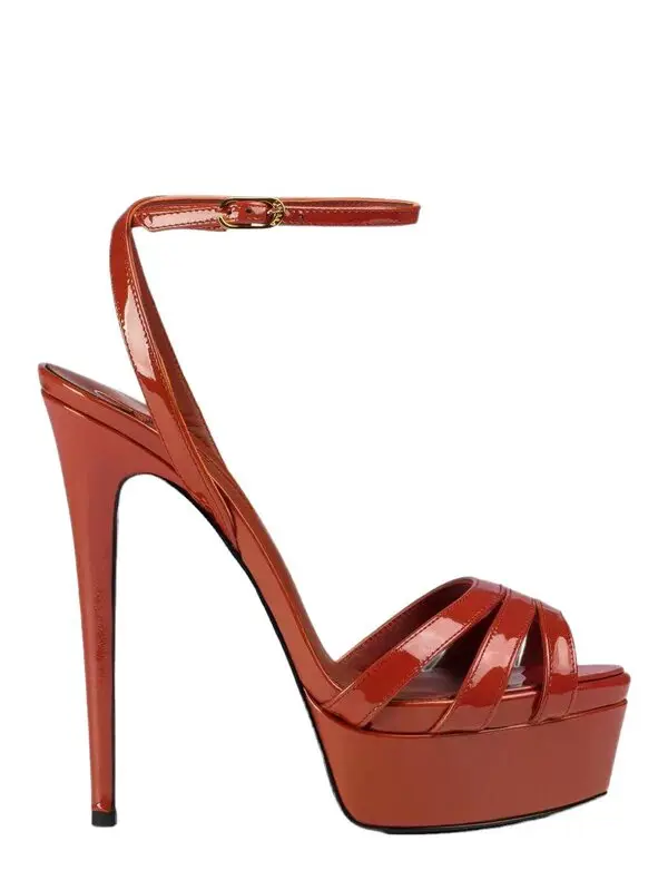 LE SILLA Lola Patent-calf-leather Sandals - Red