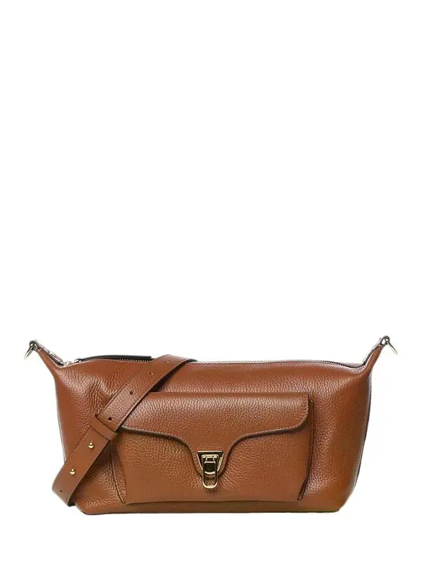COCCINELLE Medium Grainy Leather Shoulder Bag - Brown
