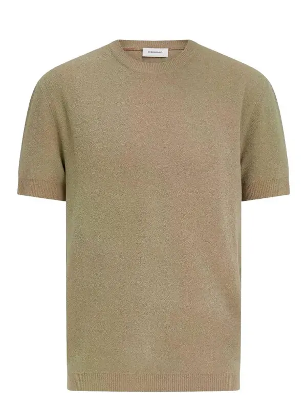 FERRAGAMO Short-sleeve Knitted Top - Neutrals