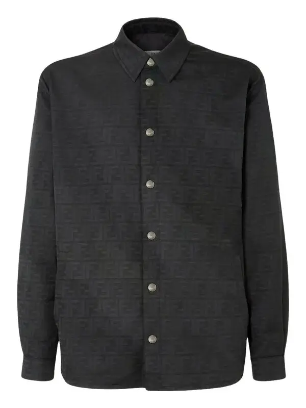 Fendi Ff-jacquard Long-sleeve Shirt - Black