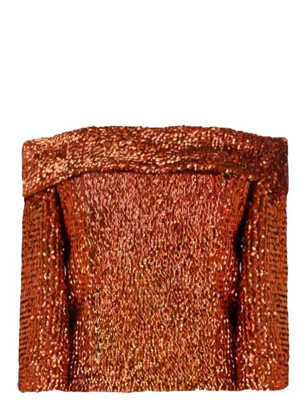 GEMY MAALOUF Sequined Off-shoulder Top - Orange