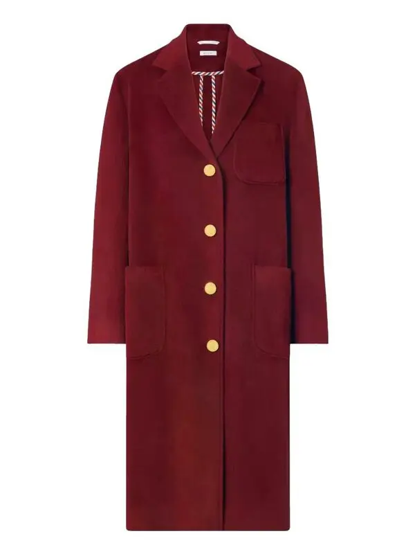 Thom Browne Cashmere Bell Sleeve Coat - Red