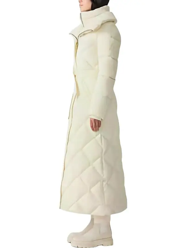 Mackage Quilted Belted Coat With Funnel Neck - Neutrals