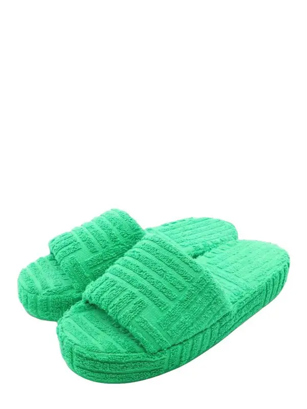 Bottega Veneta Terry Cloth Intrecciato Effect Slippers - Green