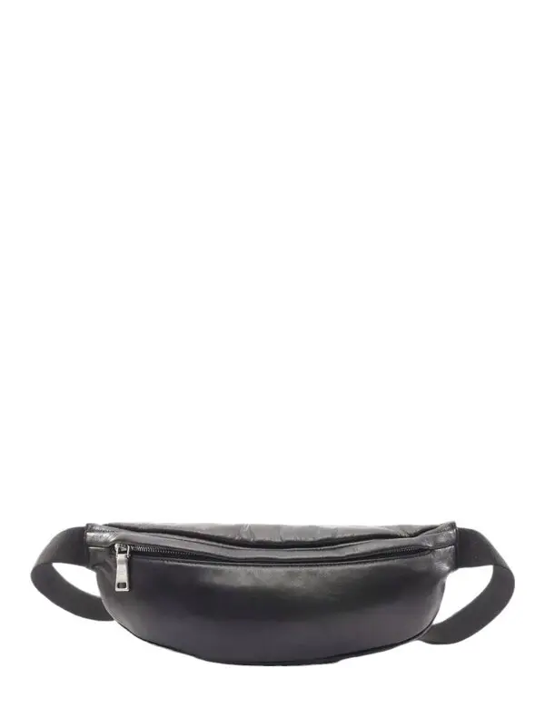 Prada 2010s Enamelled Triangle Logo Belt Bag - Black