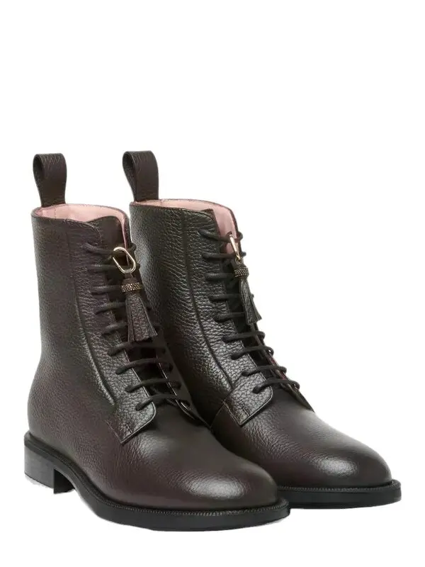Fabiana Filippi Lace-up Boots With Tassel Detail - Brown
