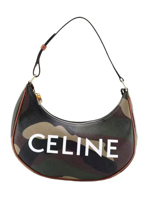 Celine Ava Bag Camouflage Coated Canvas Hobo Bag - Green