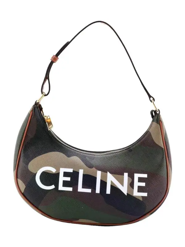 Celine Ava Camouflage Coated Canvas Hobo Bag - Green