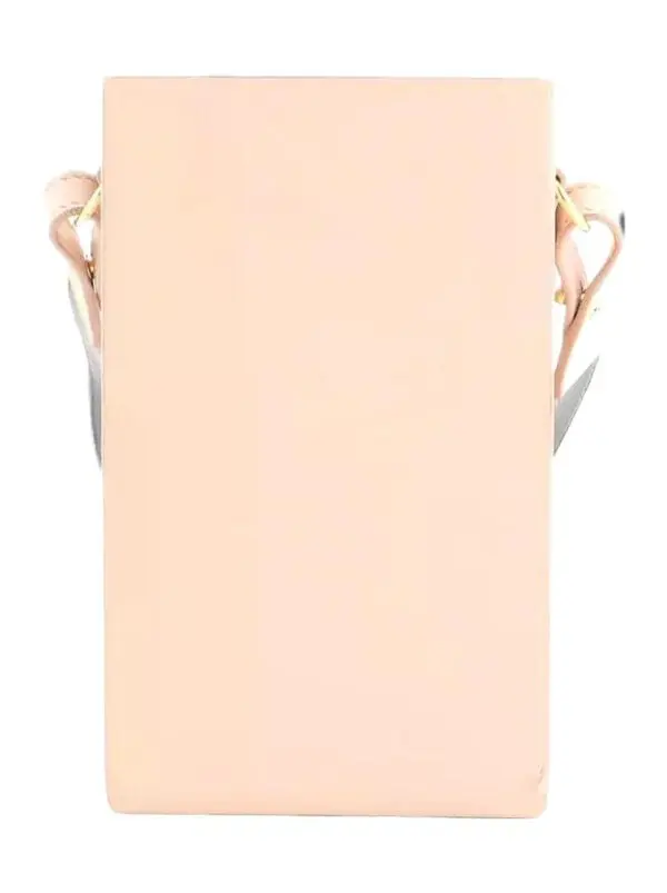 Fendi Logo Vertical Box Leather Crossbody Bag - Pink