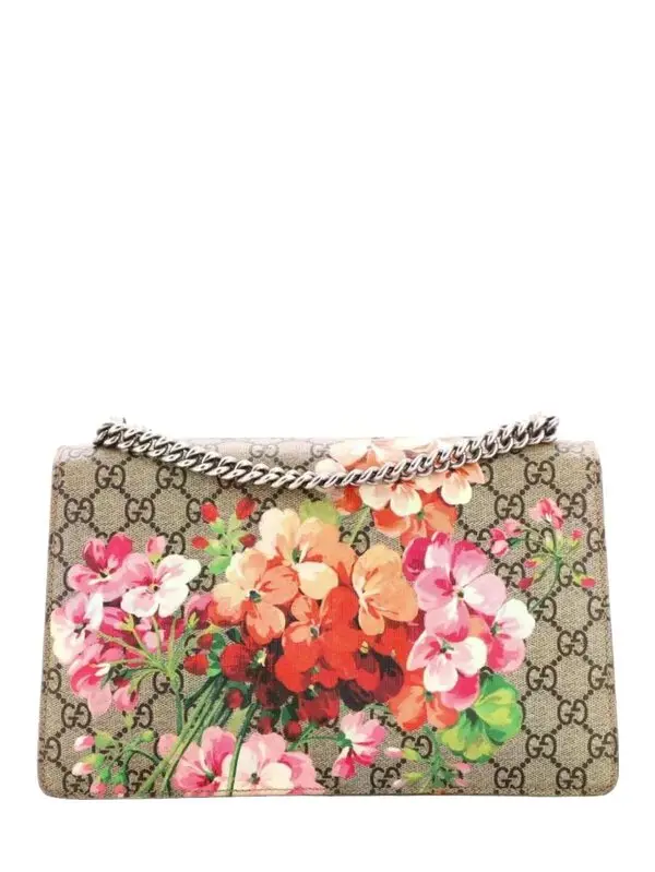 Gucci Dionysus Bag Blooms Print Gg Coated Canvas Shoulder Bag - Brown