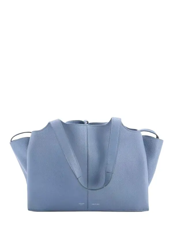 Celine Tri-fold Grained Calfskin Shoulder Bag - Blue