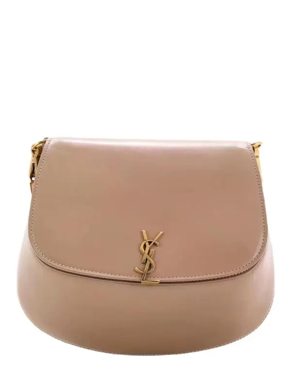 Saint Laurent Leather Mini Satchel With Top Handle - Neutrals