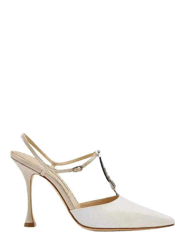 Manolo Blahnik Truta Crystal-embellished Pumps - Neutrals