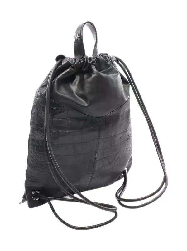 JIMMY CHOO Crocodile-effect Leather Backpack - Black