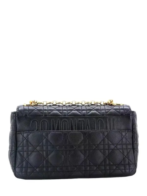 Dior Caro Bag Cannage Quilt Calfskin Shoulder Bag - Black