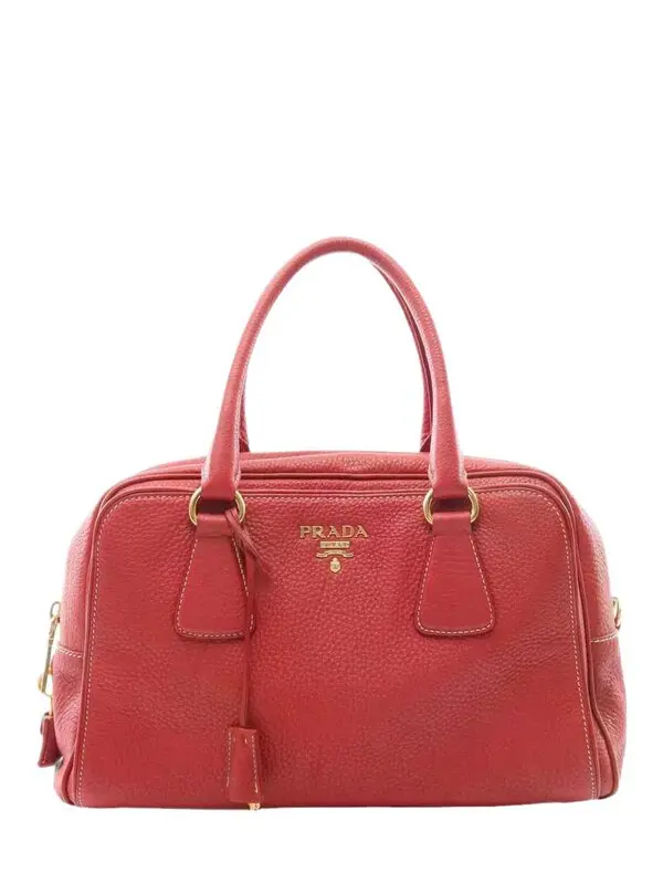 Prada 2010s Mini Logo-plaque Tote Bag - Red