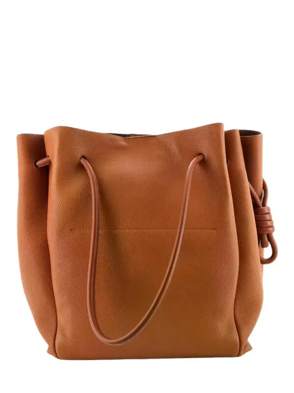 Loewe Flamenco Knot Leather Large Tote Bag - Brown
