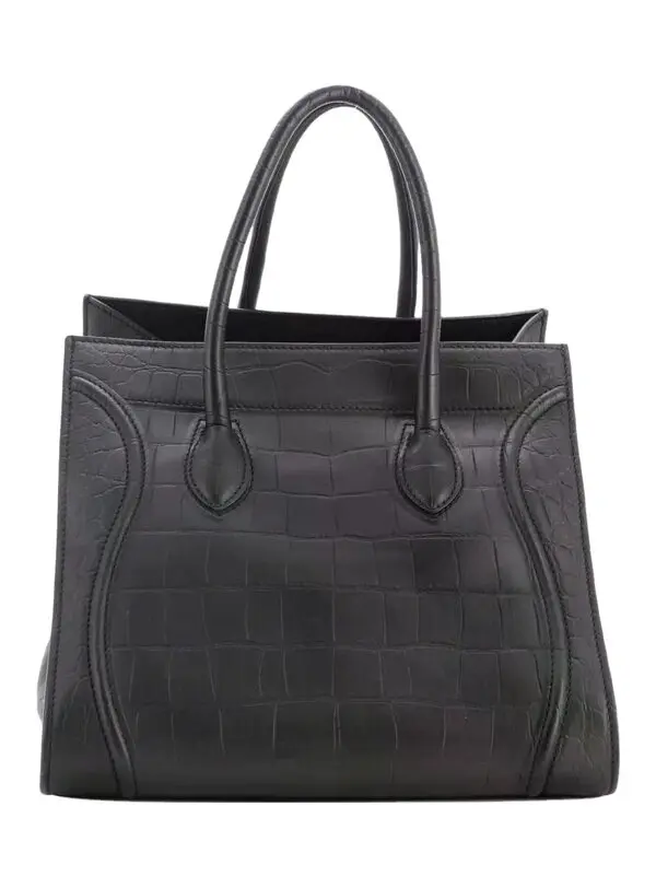 Celine Phantom" Tote Bag In Embossed Leather - Black