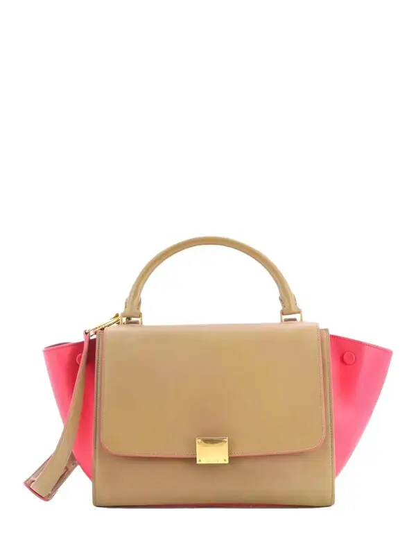 Celine Trapeze Bag Leather Small Satchel - Brown