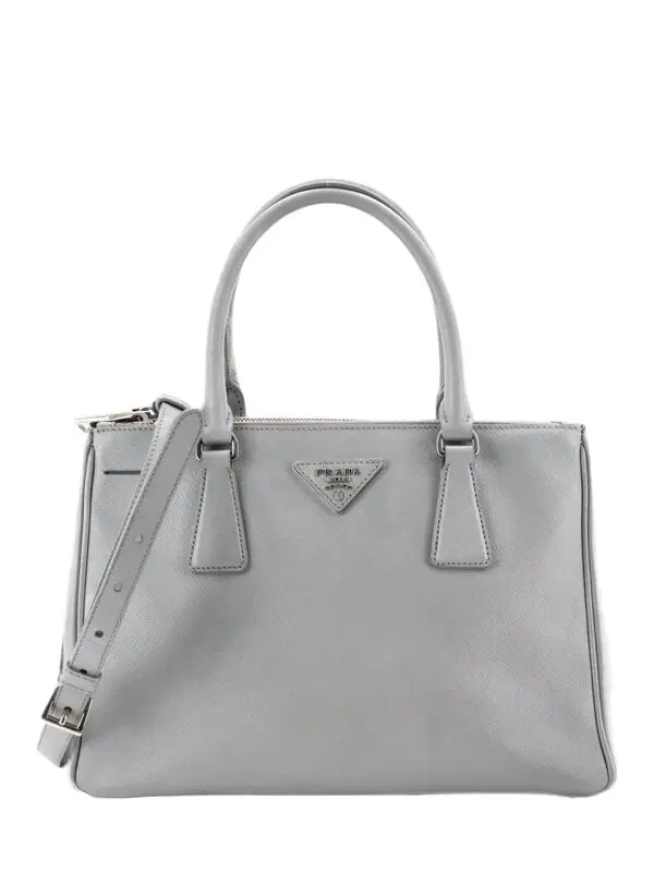 Prada Saffiano Leather Medium Tote Bag - Grey