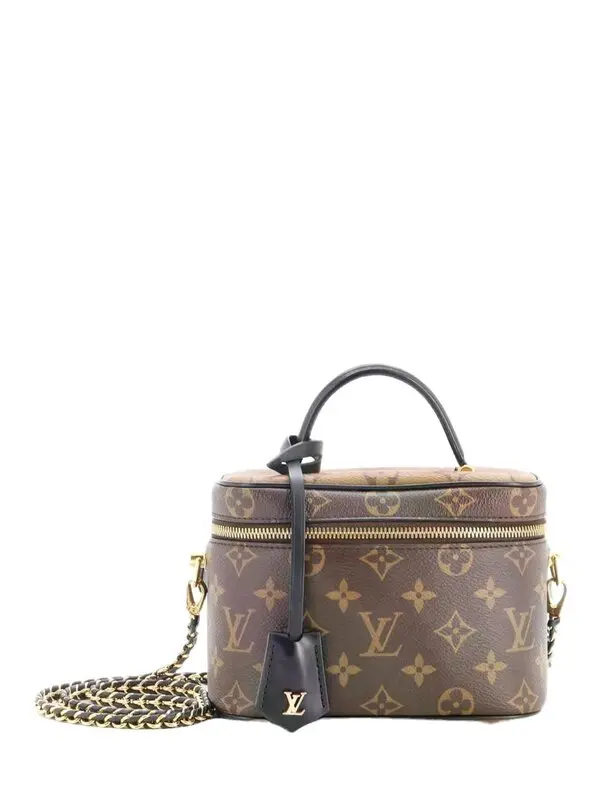 LOUIS VUITTON Vanity Handbag Reverse Monogram Canvas Pm Satchel - Brown