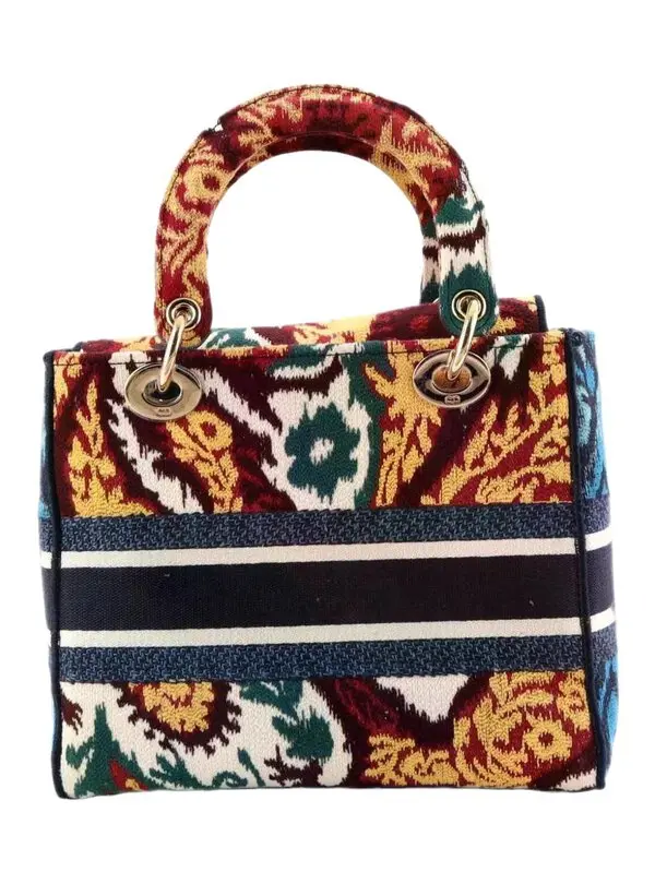 Dior Lady D-lite Embroidered Canvas Medium Satchel - Multicolour