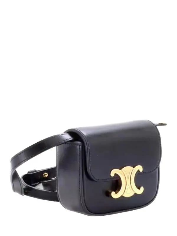 Celine Claude Leather Mini Shoulder Bag - Black