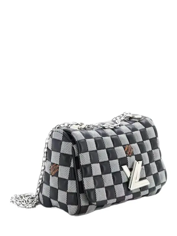 LOUIS VUITTON Twist Handbag Damier Quilted Calf Leather Bb Crossbody Bag - Black