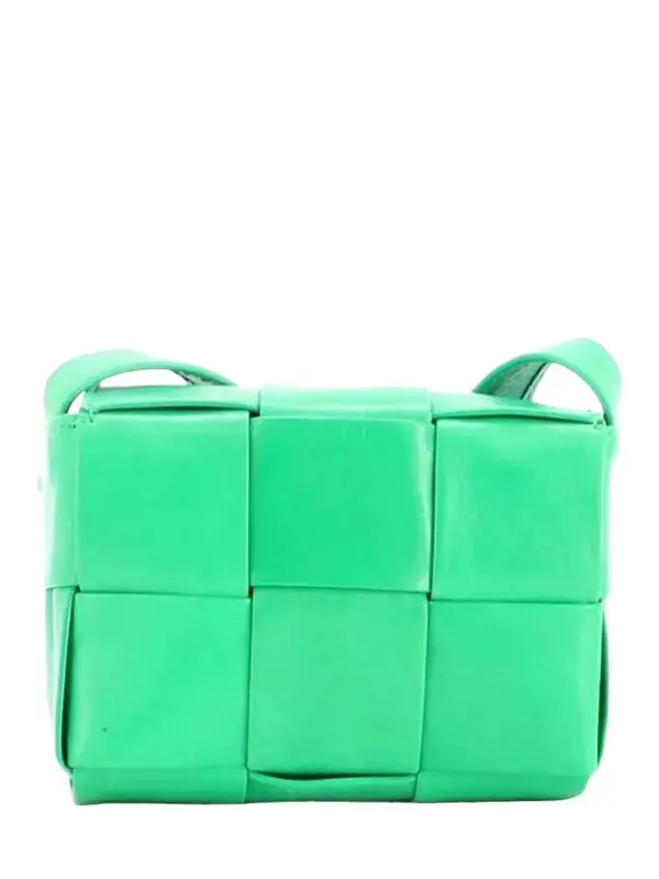 Bottega Veneta Cassette Maxi Intrecciato Leather Candy Crossbody Bag - Green
