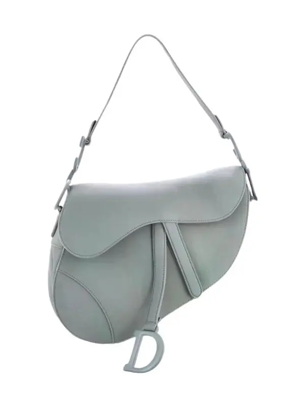 Dior Ultra Matte Saddle Handbag In Leather - Grey