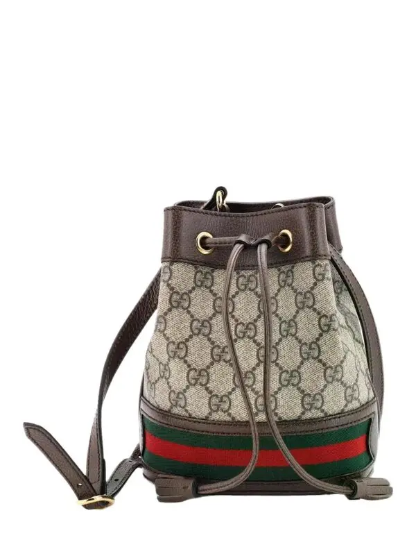 Gucci Ophidia Gg Coated Canvas Mini Bucket Bag - Brown