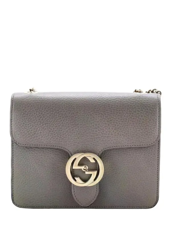 Gucci Interlocking Leather Small Shoulder Bag - Grey