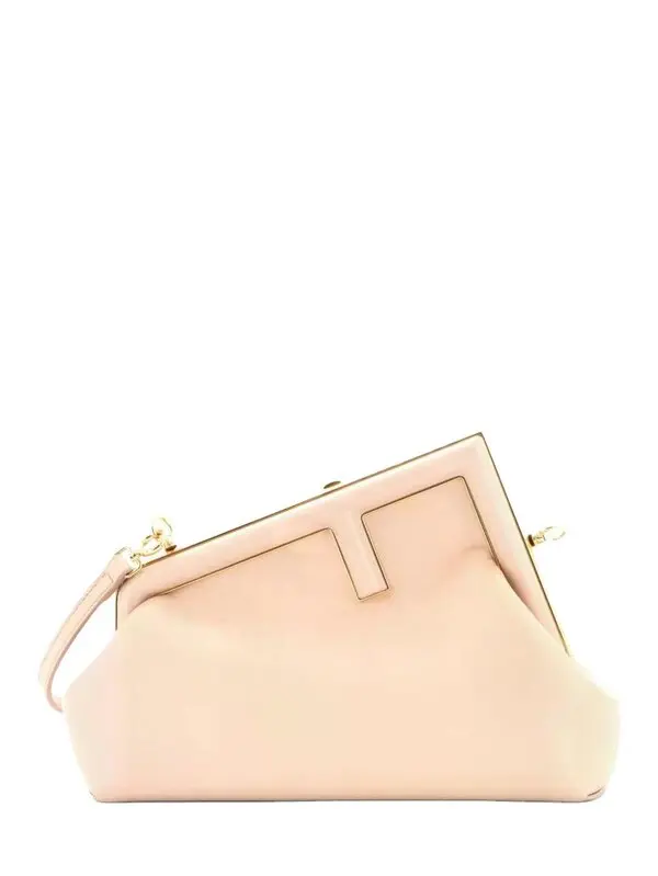 Fendi First Bag Leather Small Clutch Bag - Neutrals